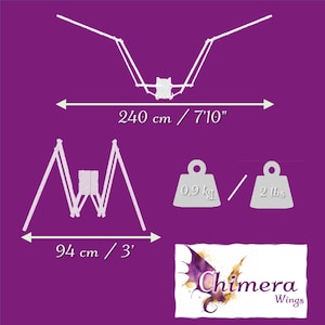 Articulating Wing Harness Large 'upward' 240cm/7'10" Lightweight for ...