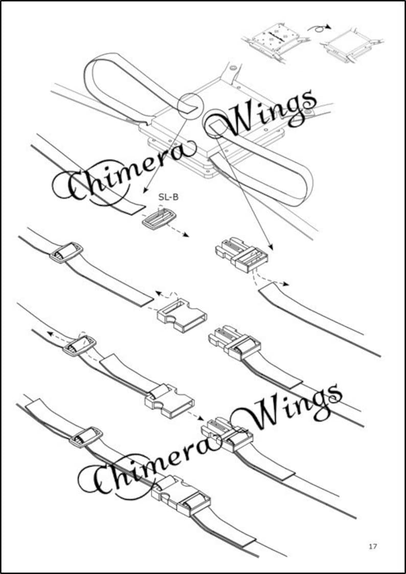 DIY Kit Articulating Wing Harness 250cm/8'2" Large Sideways Type ...