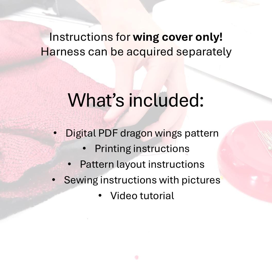 Moving Dragon Wings - PDF Sewing Pattern-large Type 'dragon'-digital ...