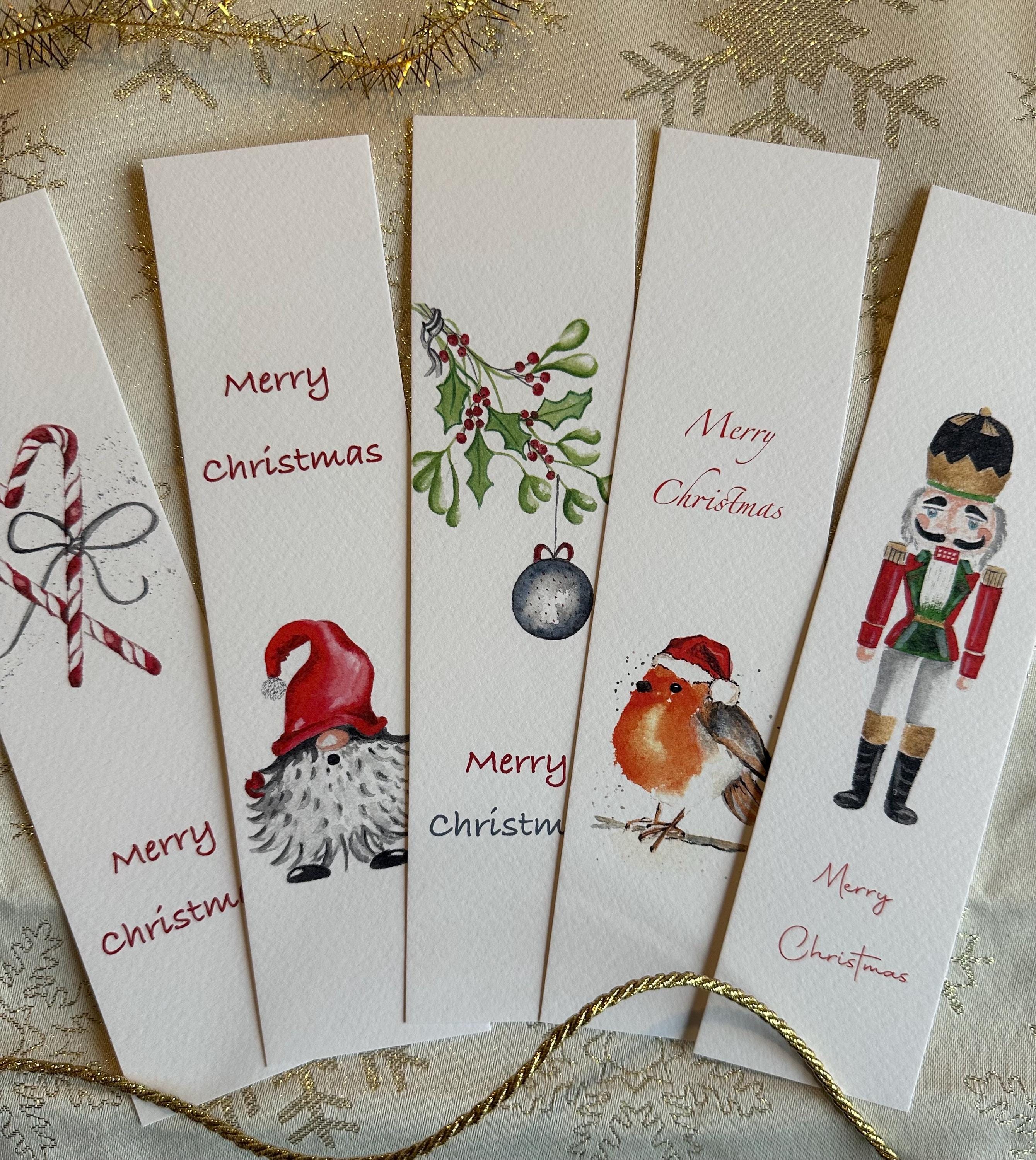 Christmas Bookmark - Candy - Watercolour - Hand Made - Reading Lover ...