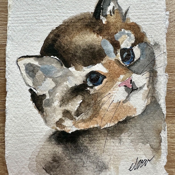 Hand Painted Cat - Etsy