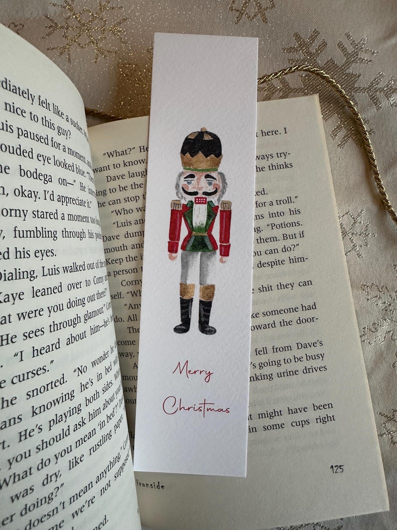 Set of 5 Christmas Bookmarks for Booklover -nutcracker - Robin - Gnome ...