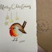 Handmade Robin Christmas Card | Original Watercolor Art - Etsy