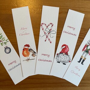 Christmas Bookmark Candy Watercolour Hand Made Reading Lover Gift ...
