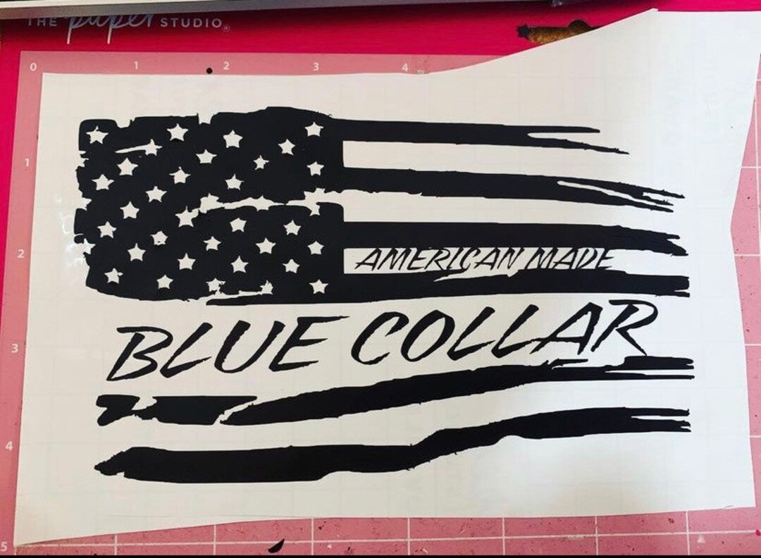 Blue Collar Decal | American | Blue Collar Worker | American Flag ...