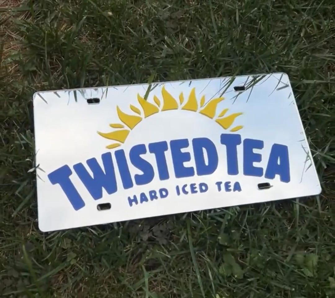 Twisted Tea License Plate,twisted Tea Front Plate, Chrome Twisted Tea ...