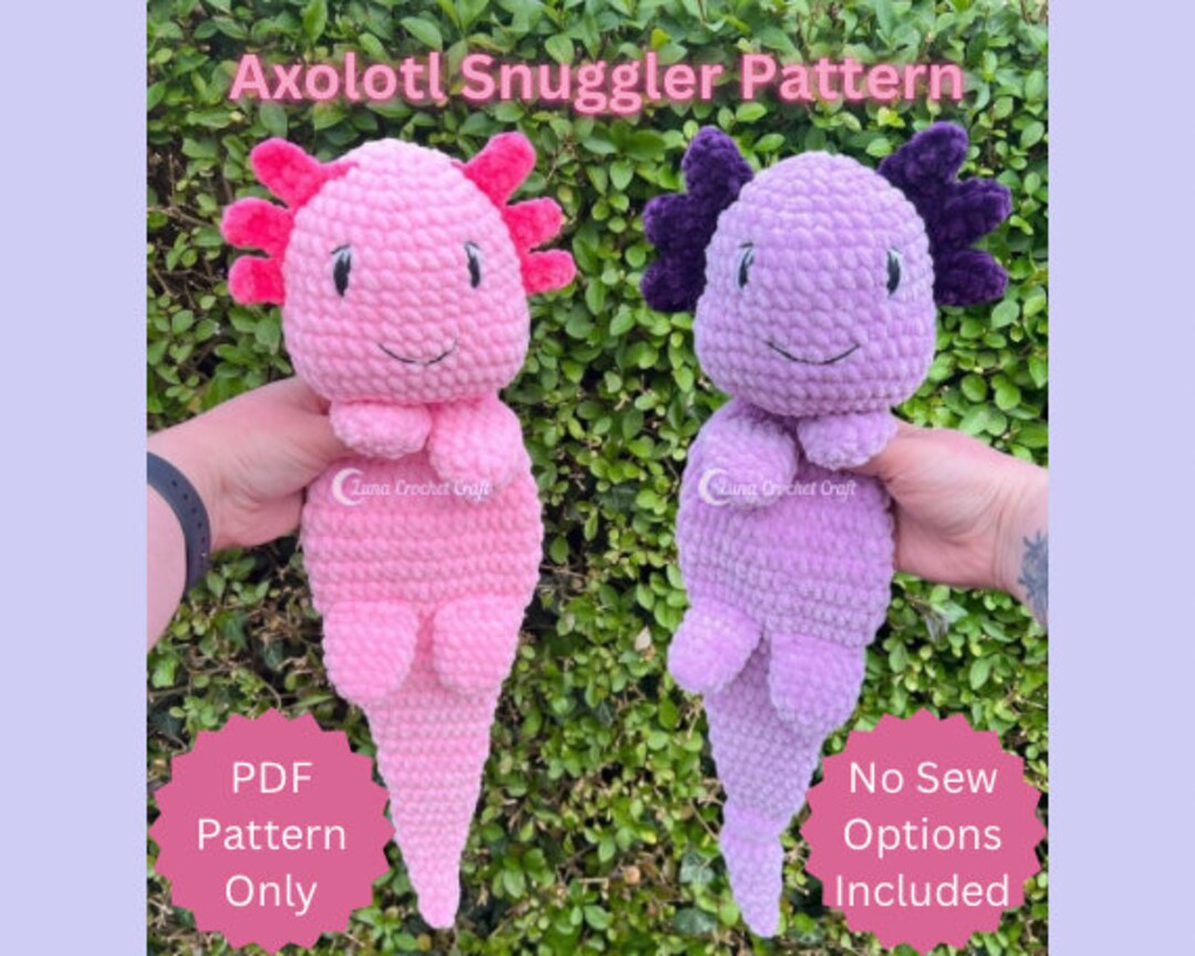PATTERN ONLY. Crochet Axolotl Snuggler Crochet Pattern. Knotted Lovey ...