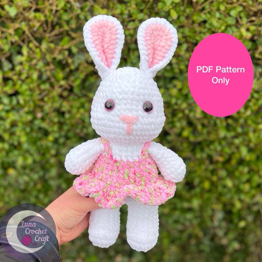 PATTERN ONLY. Crochet Chubby Cheek Bunny in Dress. Standing Body. Low ...