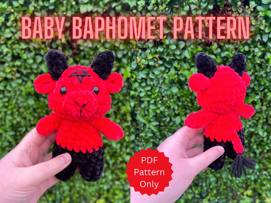 PATTERN ONLY. Crochet Baphomet Pattern, Baby Version. Low Sew Crochet ...