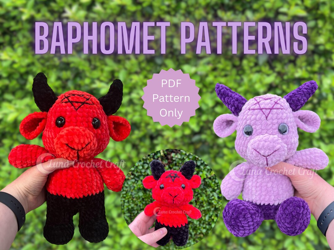 PATTERN ONLY. Crochet Baphomet Patterns. Sitting, Standing and Baby ...