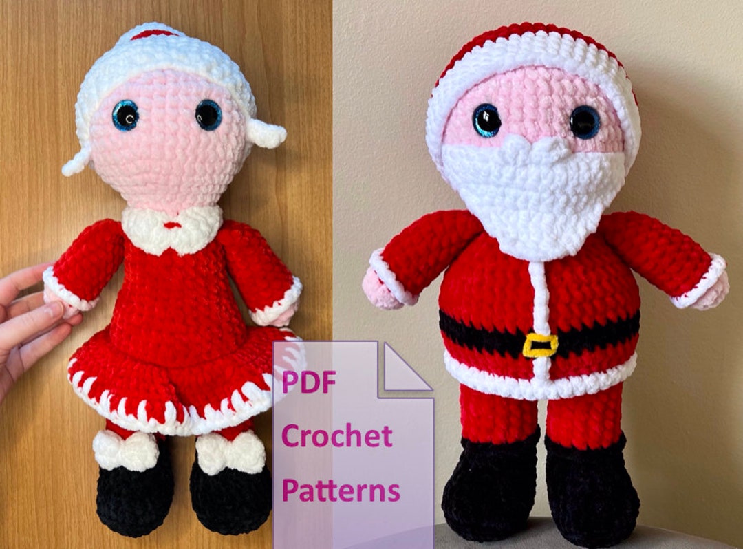 PATTERN ONLY. Crochet Mr and Mrs Santa Claus Pattern Duo. PDF Instant ...