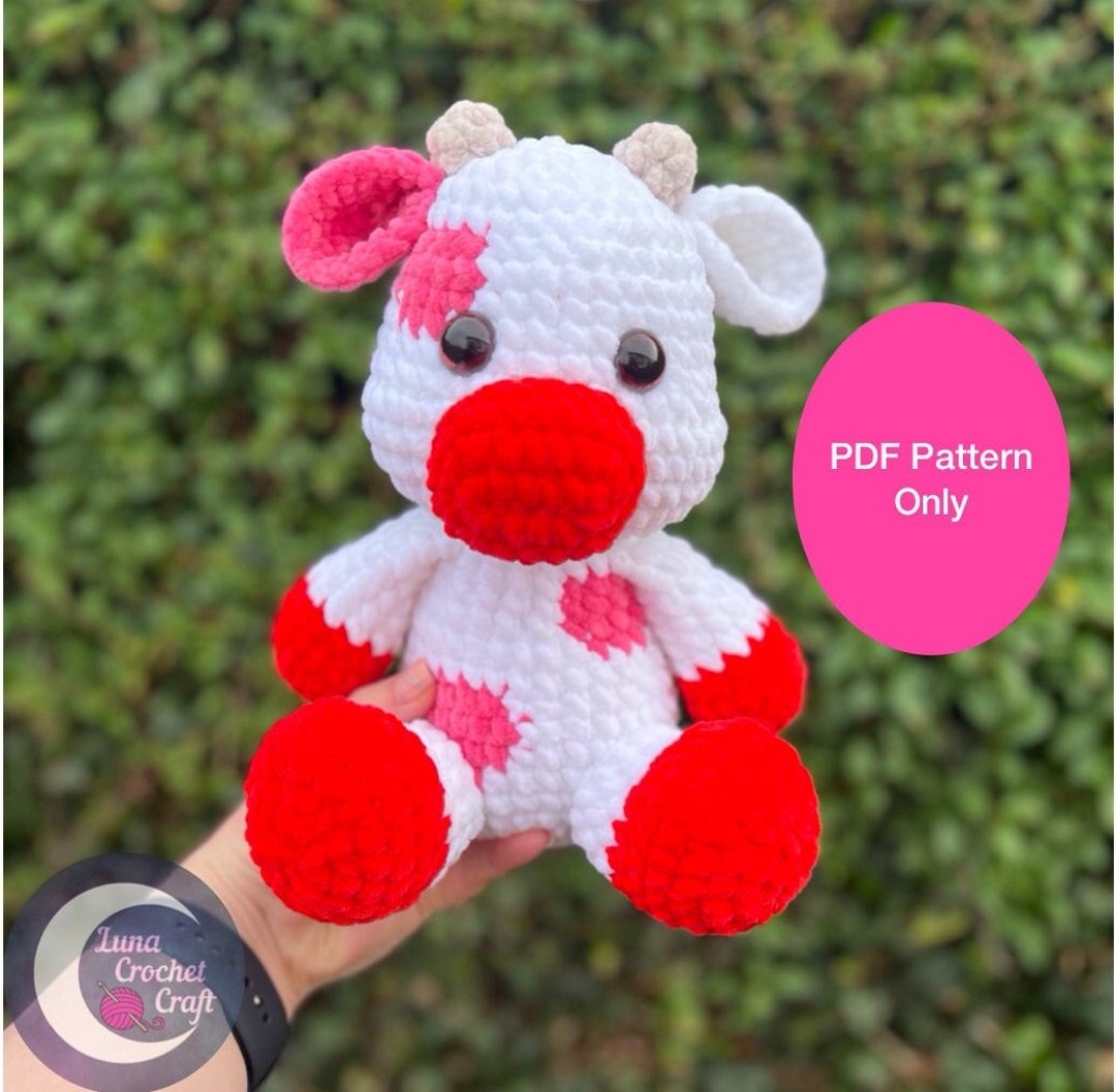 PATTERN ONLY. Crochet Chubby Cheek Cow. Sitting Body. Low Sew Crochet ...