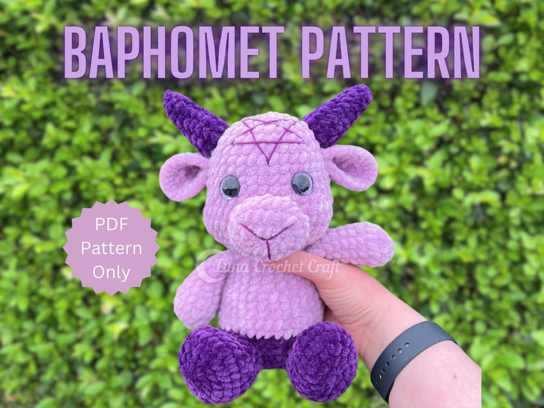 PATTERN ONLY. Crochet Baphomet Pattern, Sitting Version. Low Sew ...
