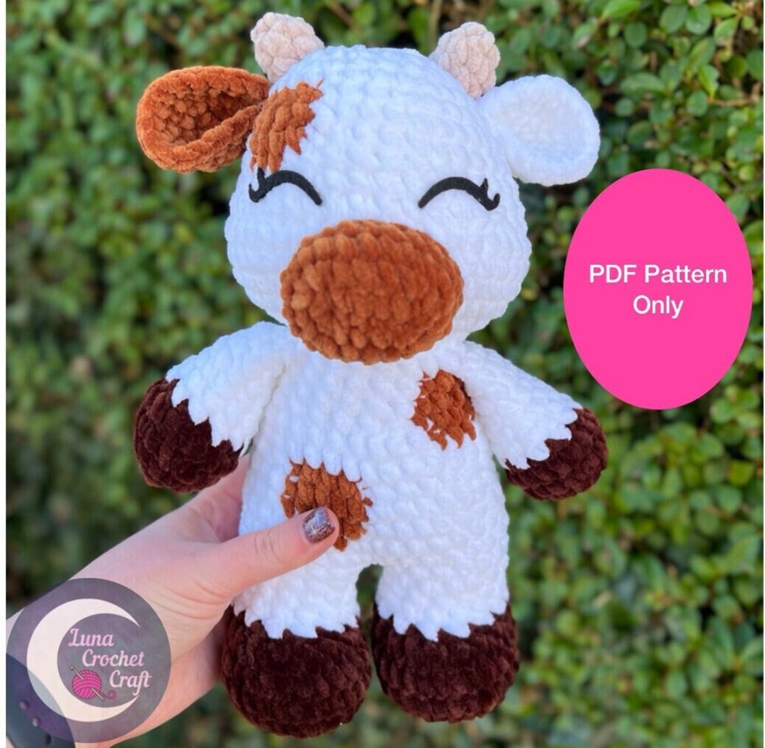 PATTERN ONLY. Crochet Chubby Cheek Cow. Standing Body. Low Sew Crochet ...
