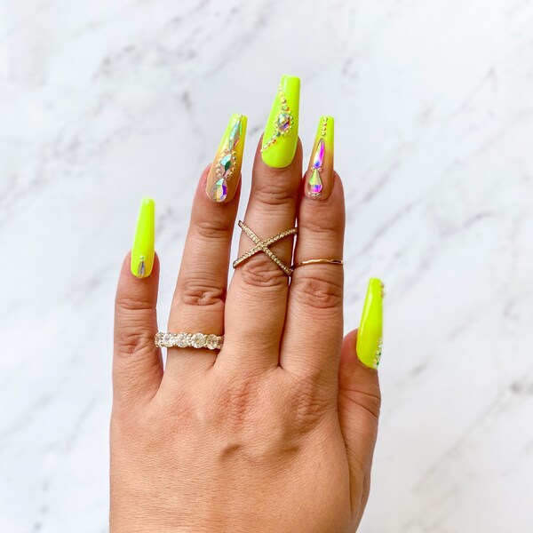 Yellow Nails - Etsy