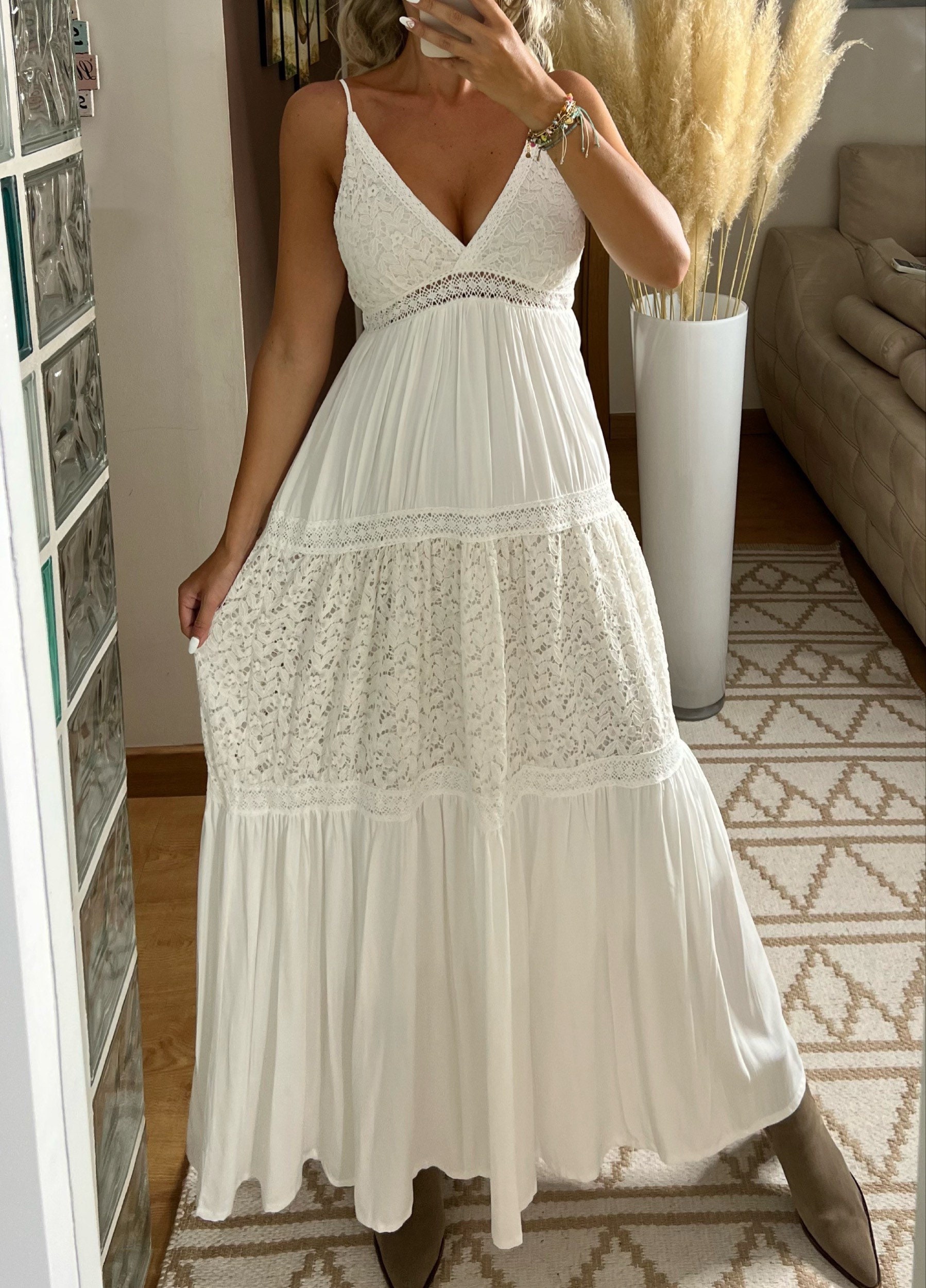 Maxi Boho Dress Boho White Dress Boho White Maxi Dress Boho - Etsy