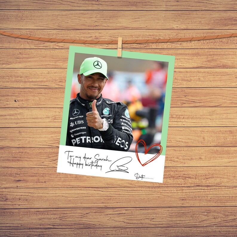 Formula One F1 Drivers Polaroid Birthday Cards Signed by Charles ...