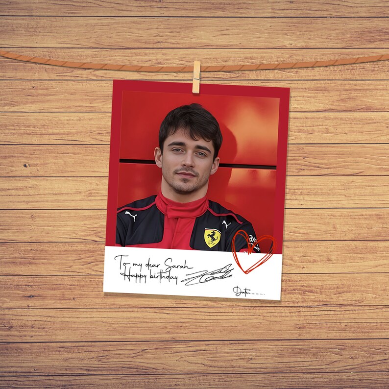 Formula One F1 Drivers Polaroid Birthday Cards Signed by Charles ...