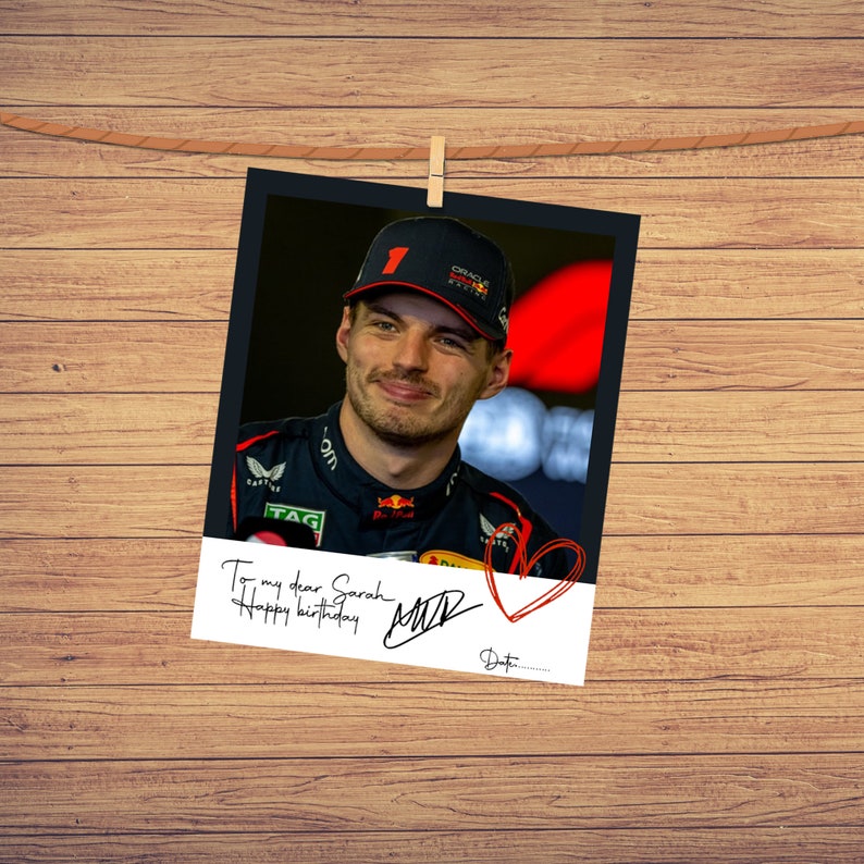 Formula One F1 Drivers Polaroid Birthday Cards Signed by Charles ...