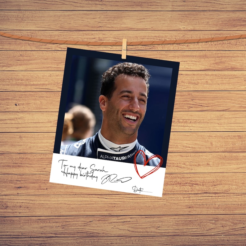 Formula One F1 Drivers Polaroid Birthday Cards Signed by Charles ...