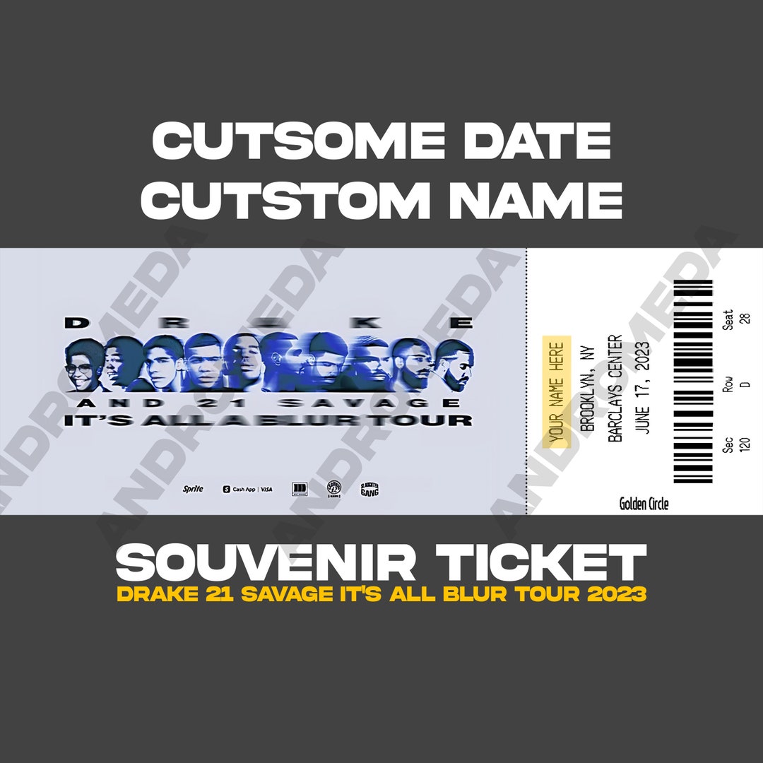 Custom Date Location and Name Drake 21 Savage It's All Blur Tour 2023 ...