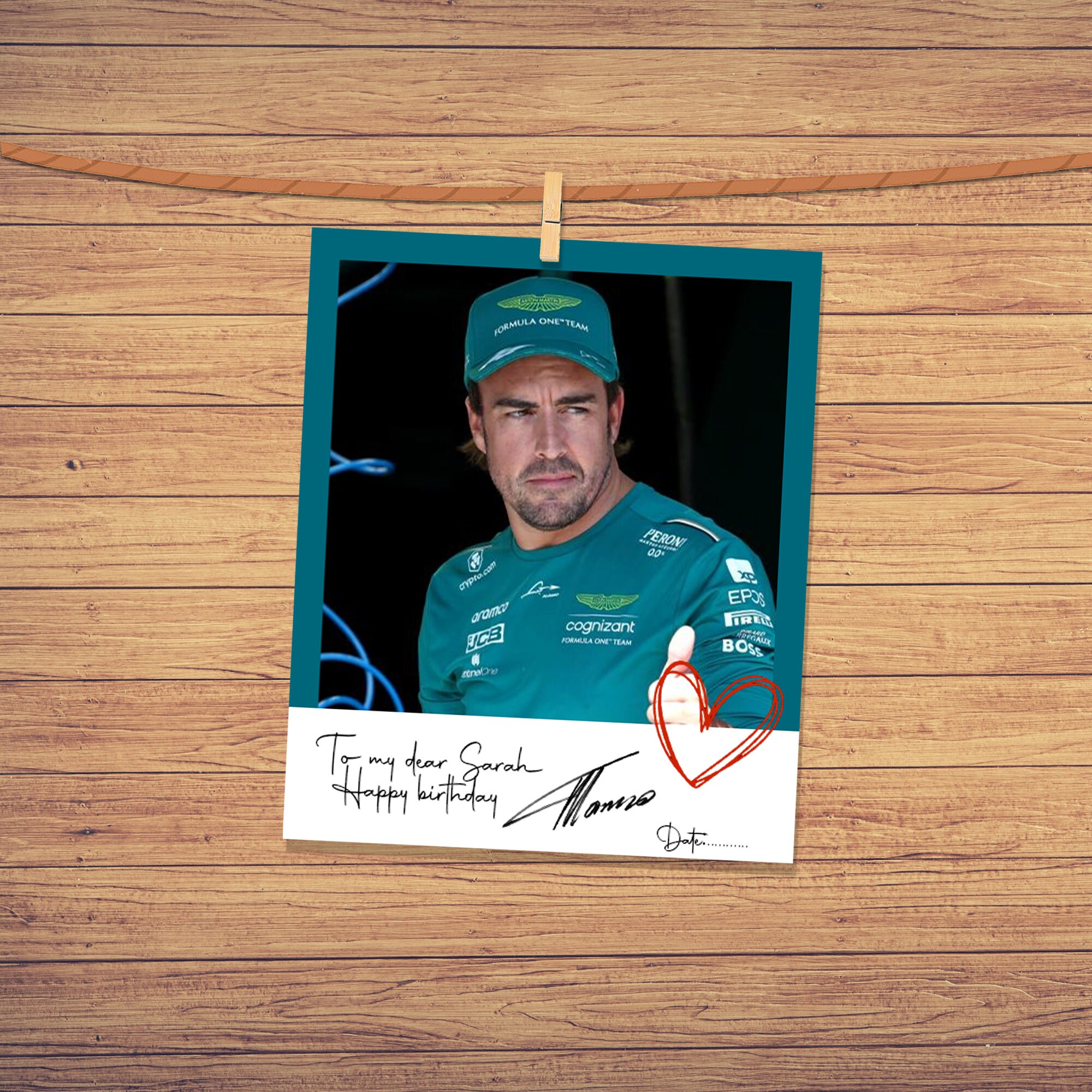 Formula One F1 Drivers Polaroid Birthday Cards Signed by Charles ...