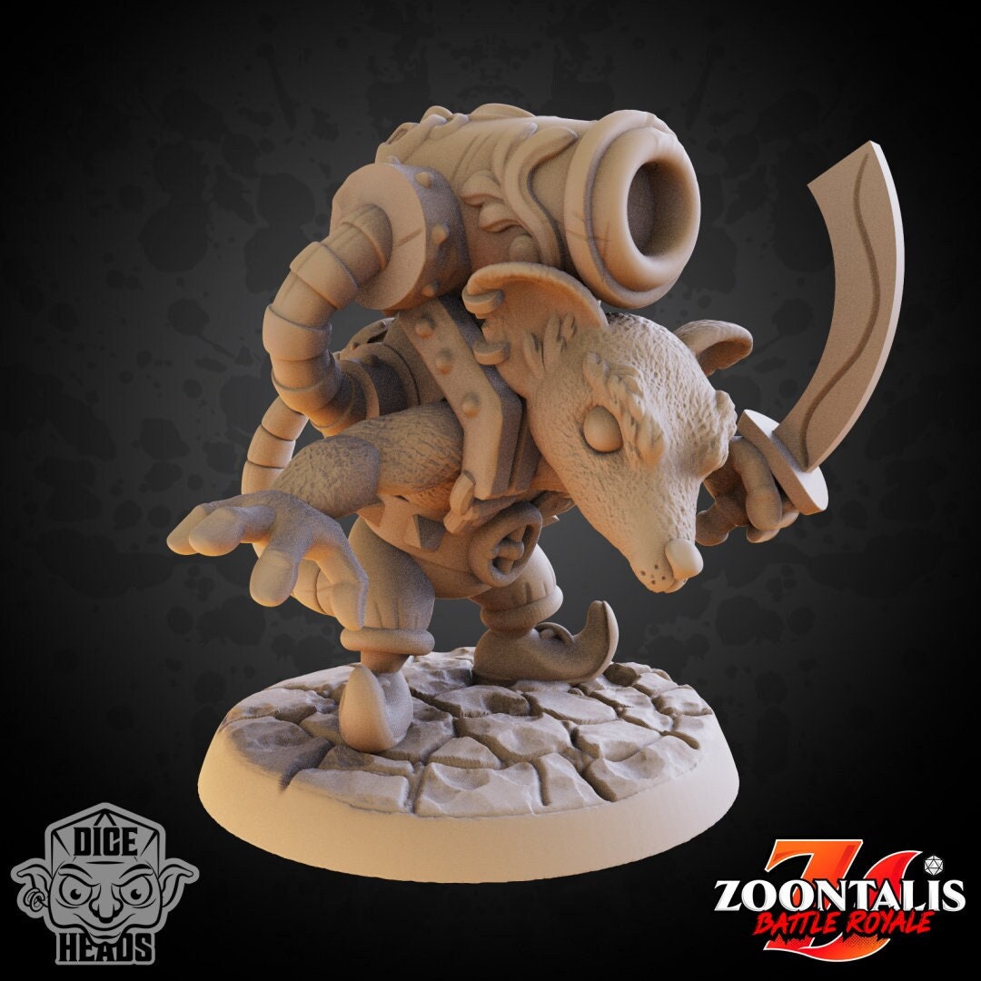 Rat Bomber | Dice Heads | Zoontalis | UNPAINTED Miniature in Resin - Etsy