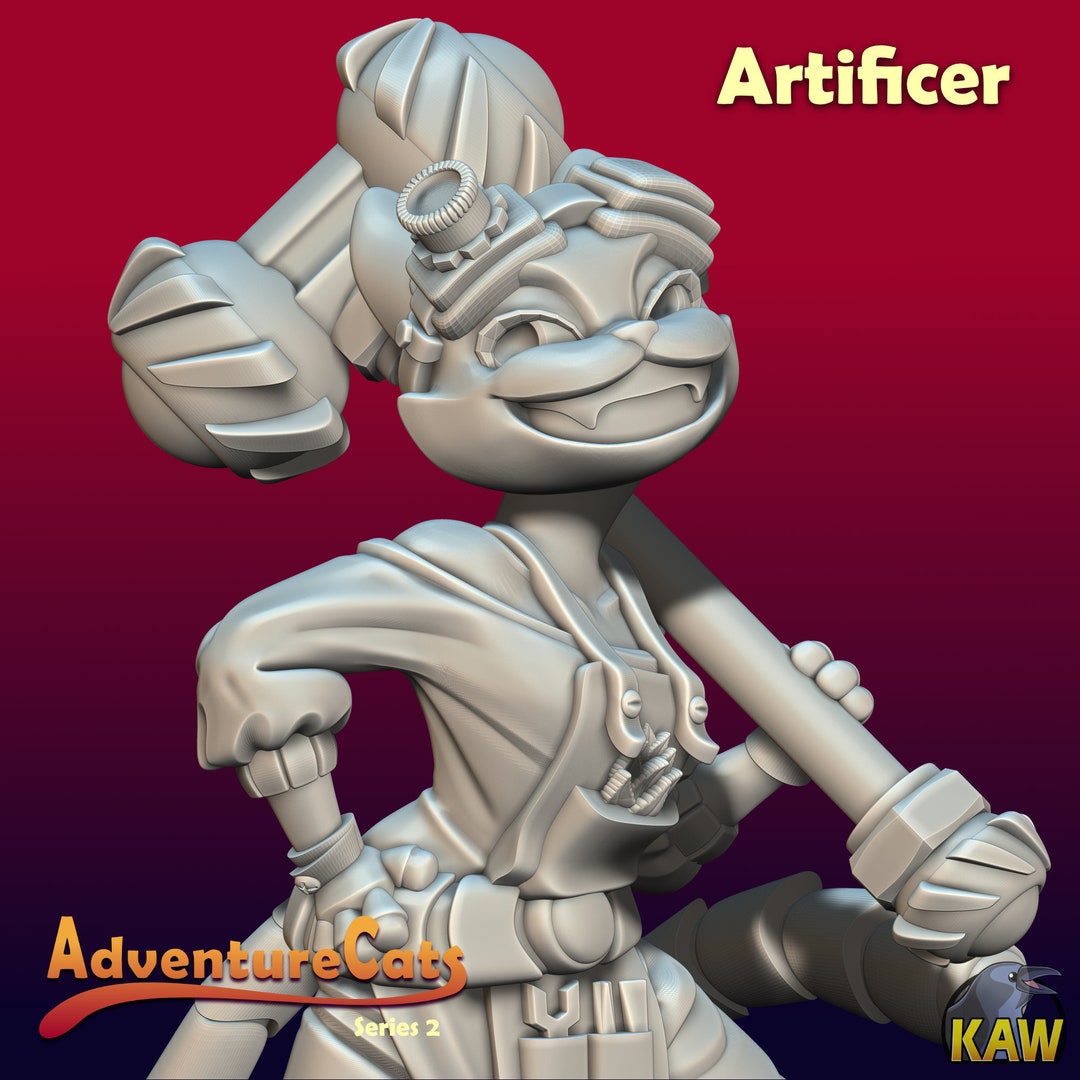 Adventure Cat Artificer RPG Miniature in Resin - Etsy