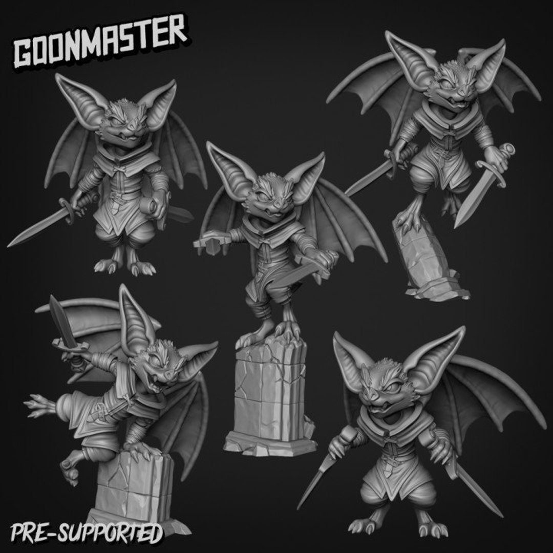 Bat Assassin 5 Poses Goon Master RPG Miniature in Resin - Etsy