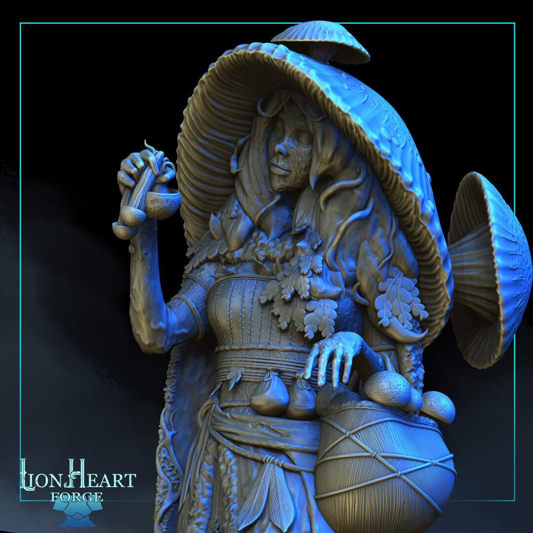 Mushroom Girl katerine Lion Heart Forge RPG Miniature in Resin - Etsy