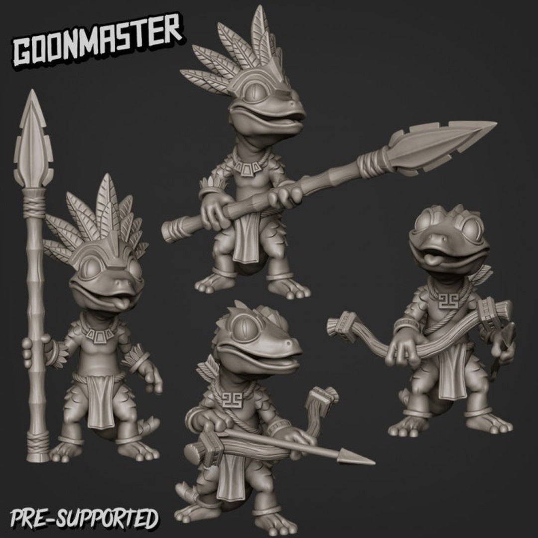 Gekko Warriors 4 Poses Goon Master RPG Miniature in Resin - Etsy