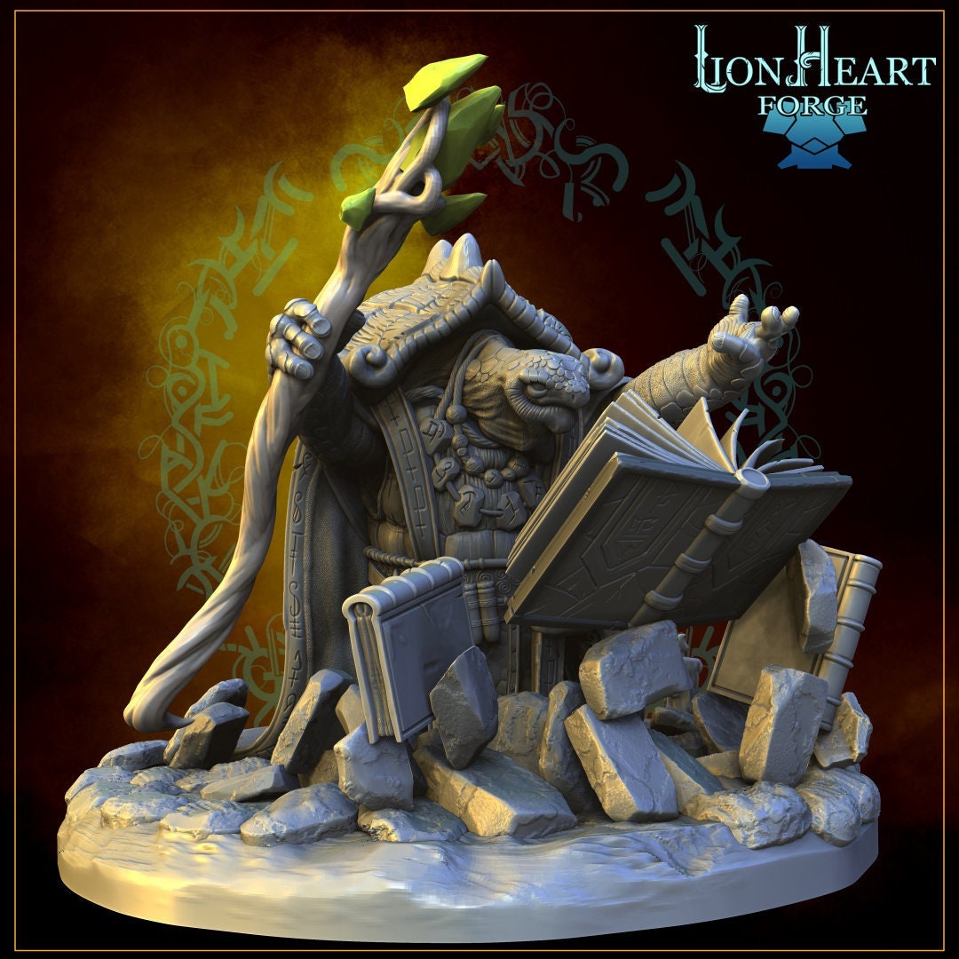 Turtle Mage cletus Lion Heart Forge UNPAINTED Miniature in Resin - Etsy