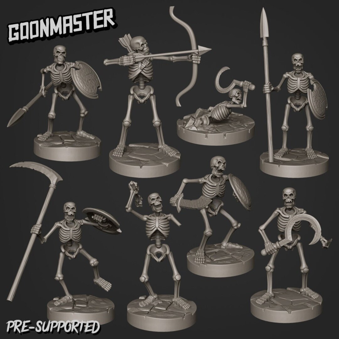 Skeleton Horde 8 Poses Goon Master RPG Miniature in Resin - Etsy