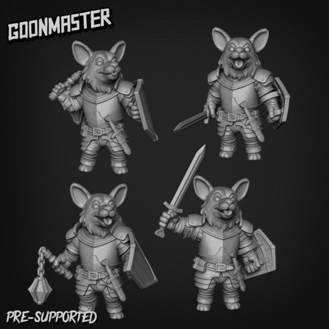 Corgi Knights (4 Poses) - Goon Master | UNPAINTED Miniature in Resin - Etsy