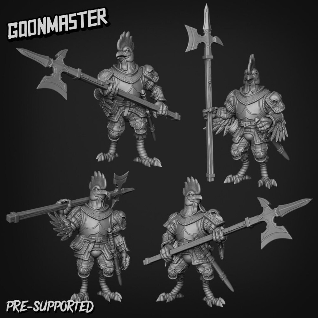 Chicken Knights & Hellbirds (8 Poses) | Goon Master | UNPAINTED ...