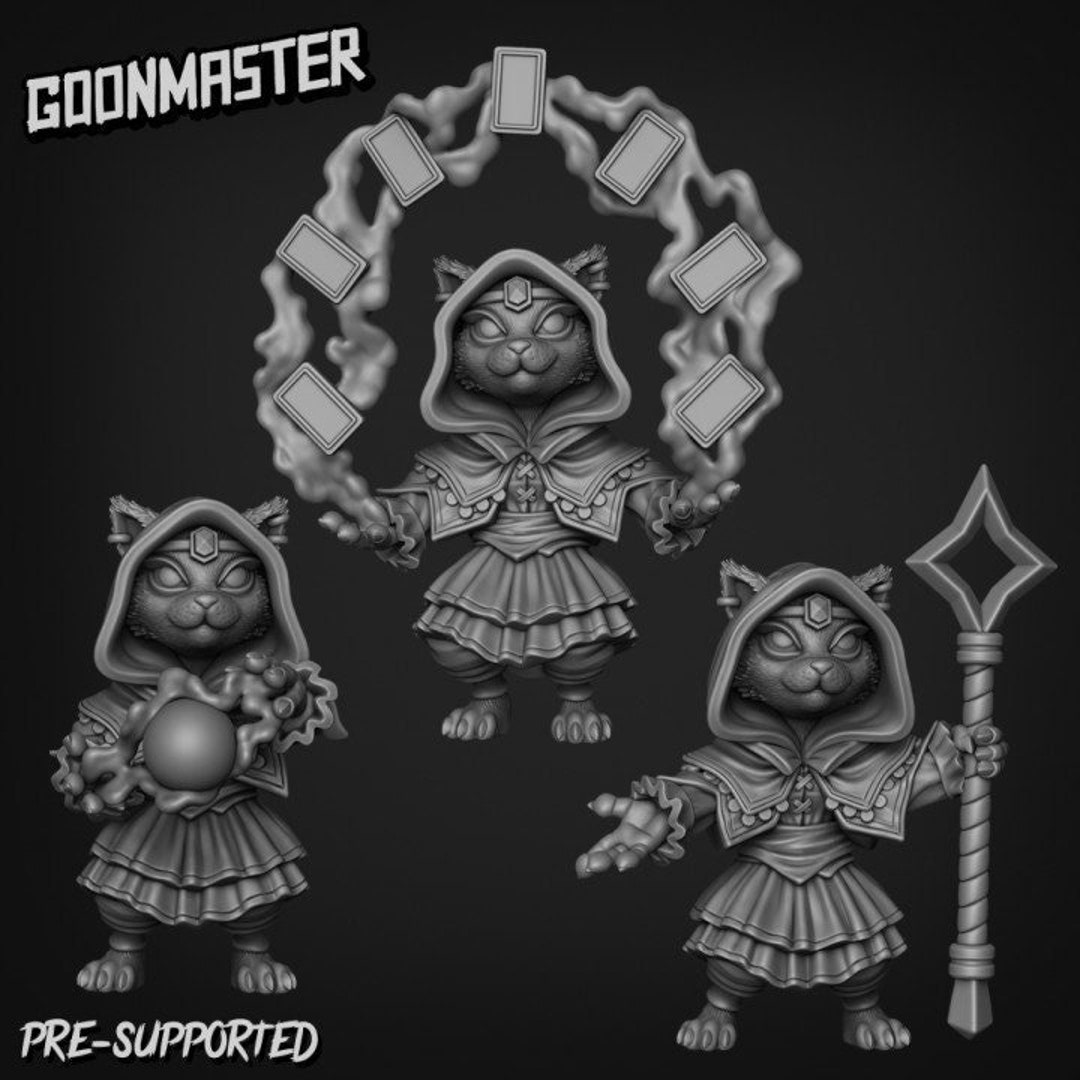 Magic Cat 3 Poses Goon Master UNPAINTED Miniature in Resin - Etsy