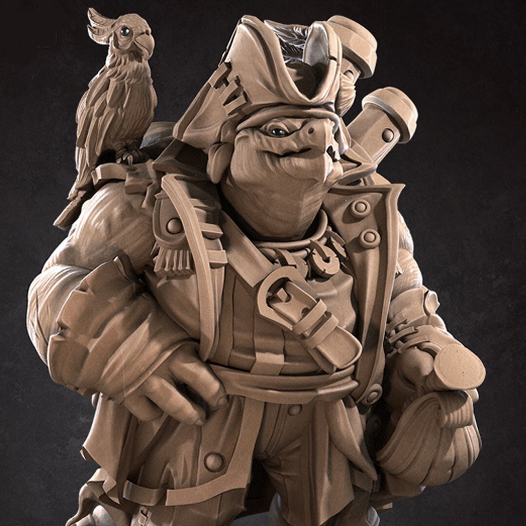 Tortle Pirate | Bite the Bullet | UNPAINTED Miniature in Resin - Etsy