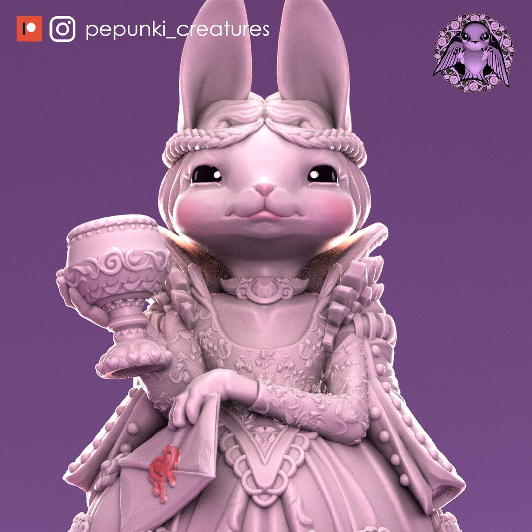 Duchess Bunny | Pepunki Creatures | UNPAINTED Miniature in Resin - Etsy