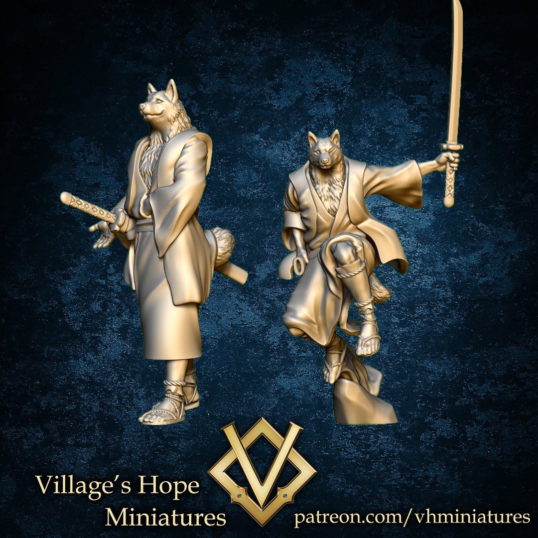 Shiba Inu Samurai | Village's Hope Miniatures | UNPAINTED Miniature in ...