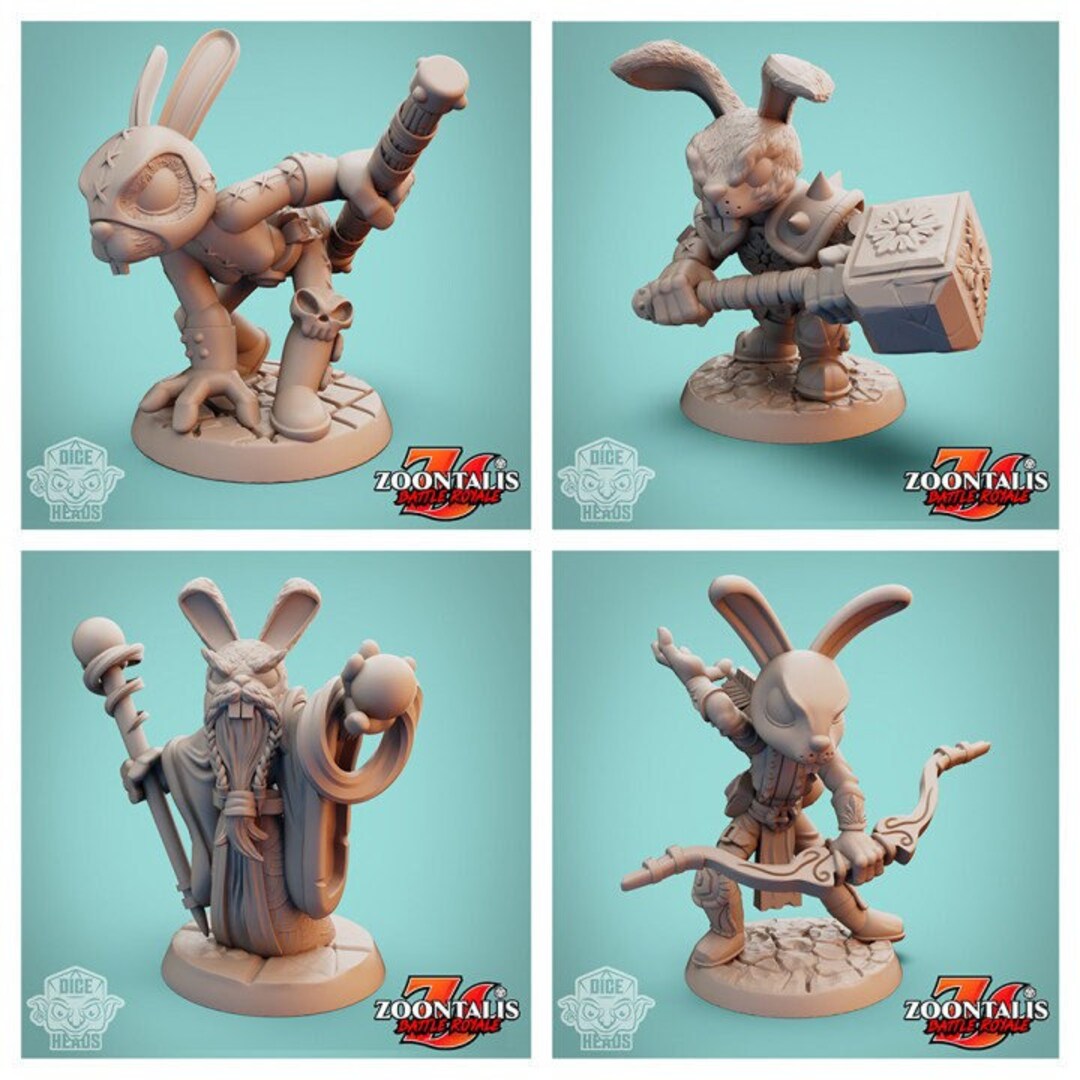 Dice Heads Zoontalis Rabbit Guild RPG Miniature in Resin - Etsy