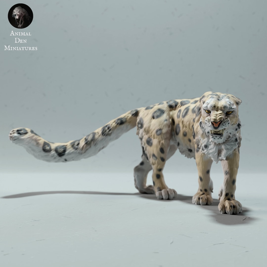 Snow Leopard Angry | Animal Den Miniatures | UNPAINTED Miniature in ...