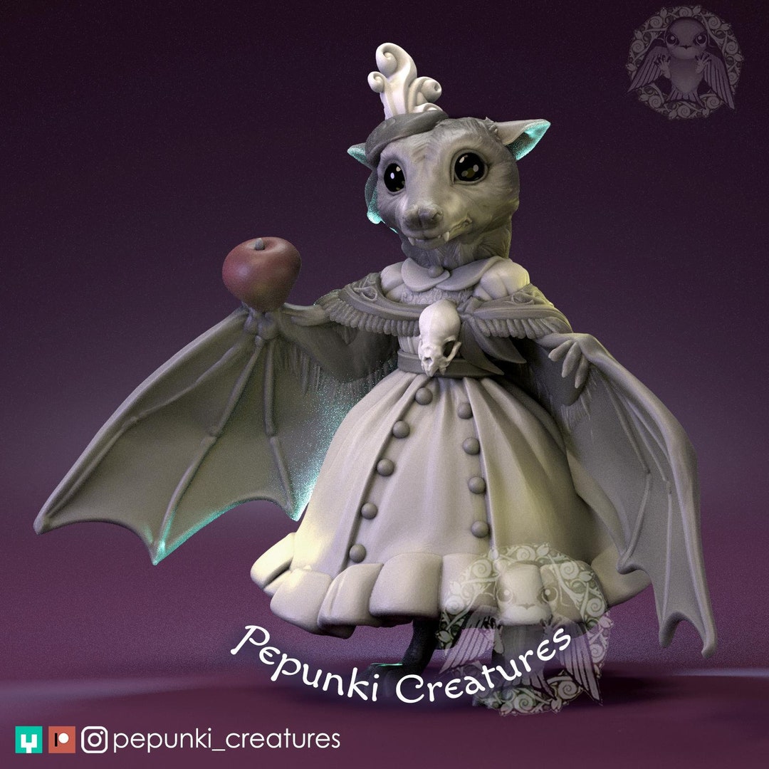 Fruit Bat Lady | Pepunki Creatures | UNPAINTED Miniature in Resin - Etsy