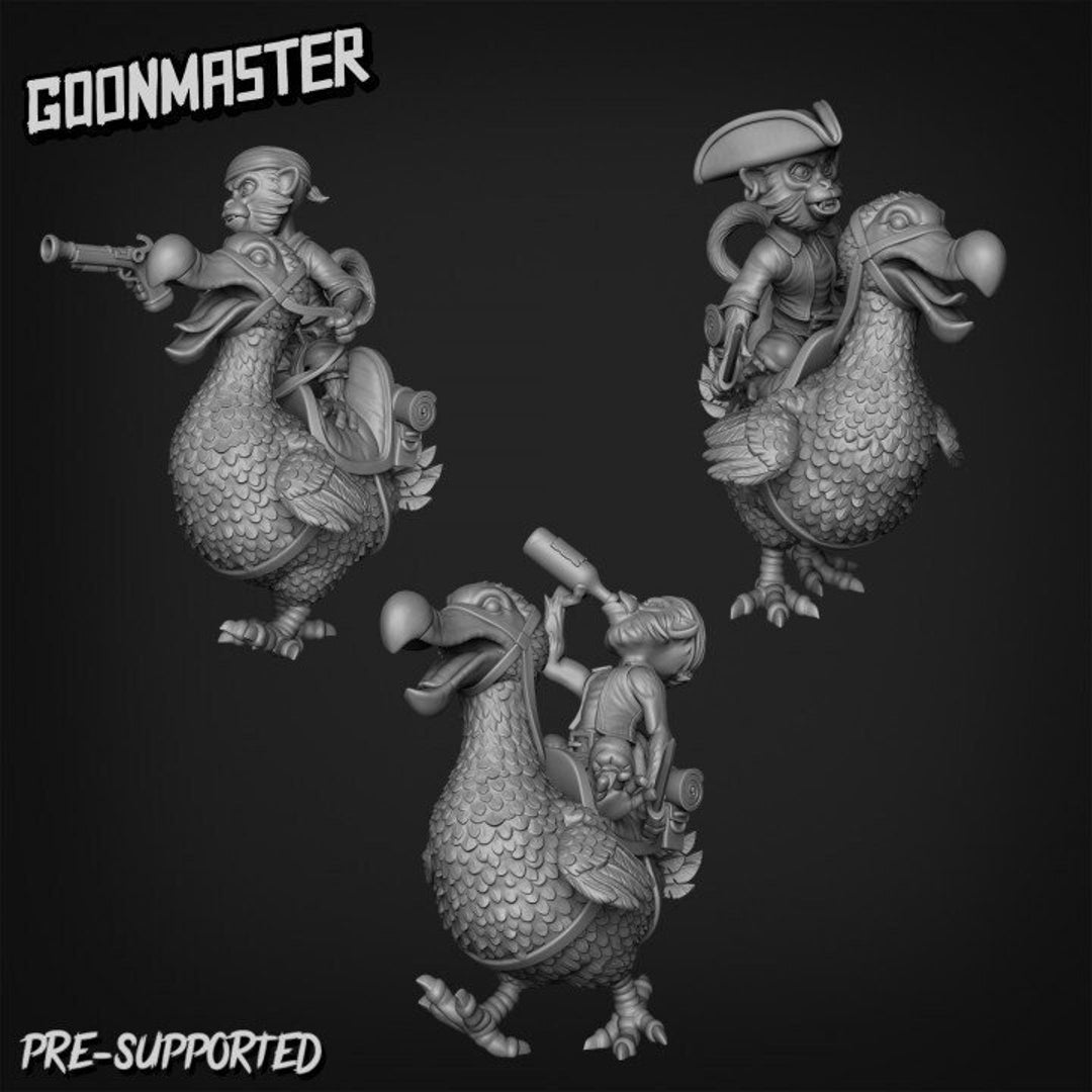 Monkey Pirates Riding Dodos (3 Poses) | Goon Master | UNPAINTED ...