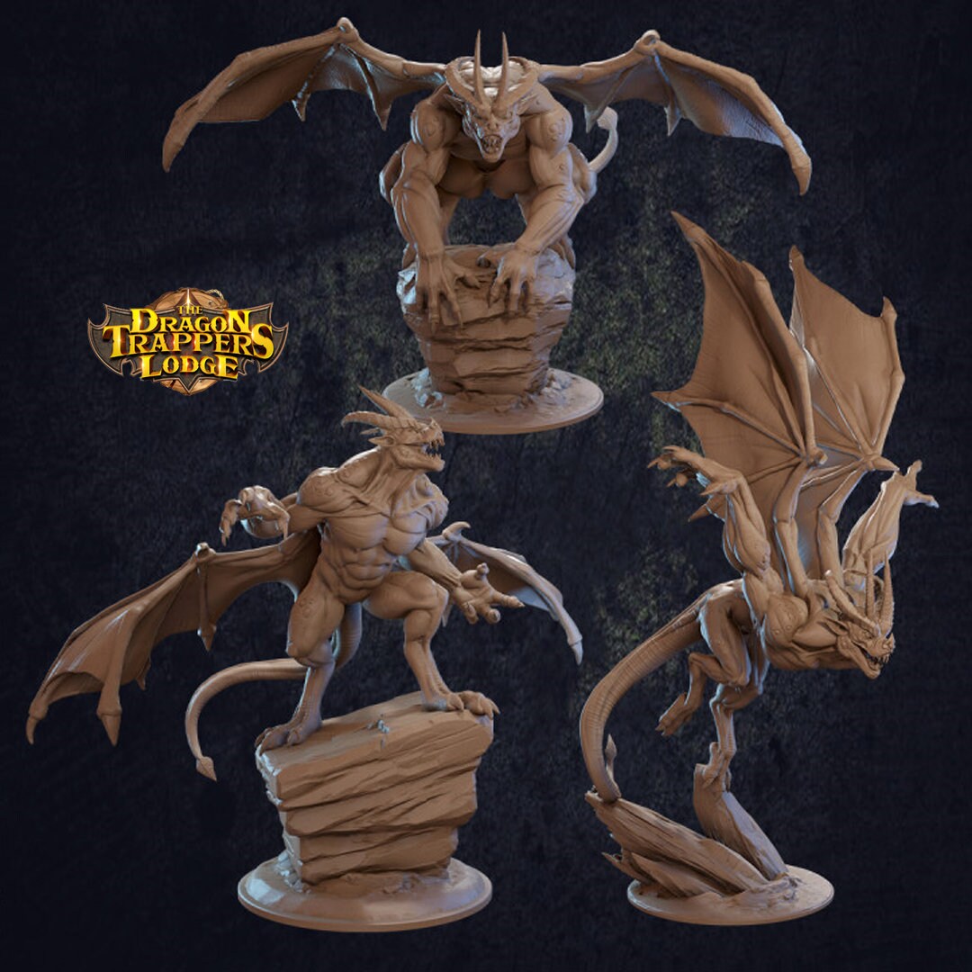 Gargoyles (3 Poses) - Dragon Trapper's Lodge | UNPAINTED Miniature in ...