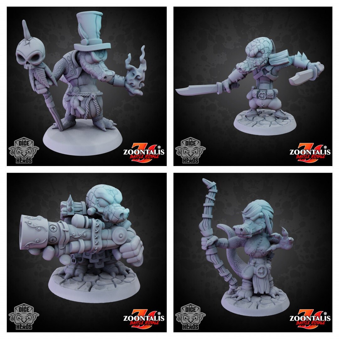 Crocodile Collection - Dice Heads - Zoontalis | UNPAINTED Miniature in ...