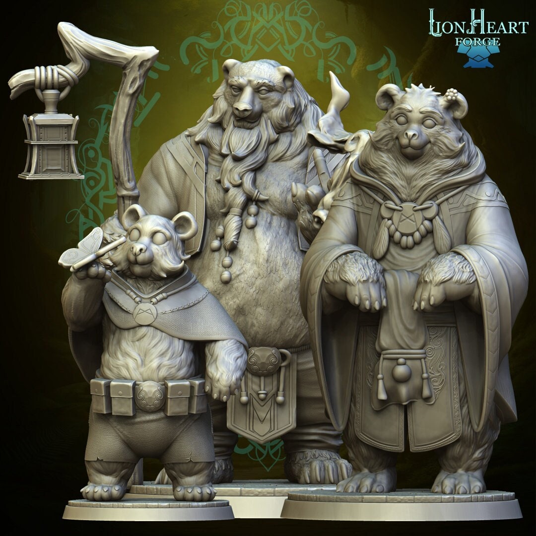 Goldilocks and the Three Bears Lion Heart Forge UNPAINTED Miniature in ...
