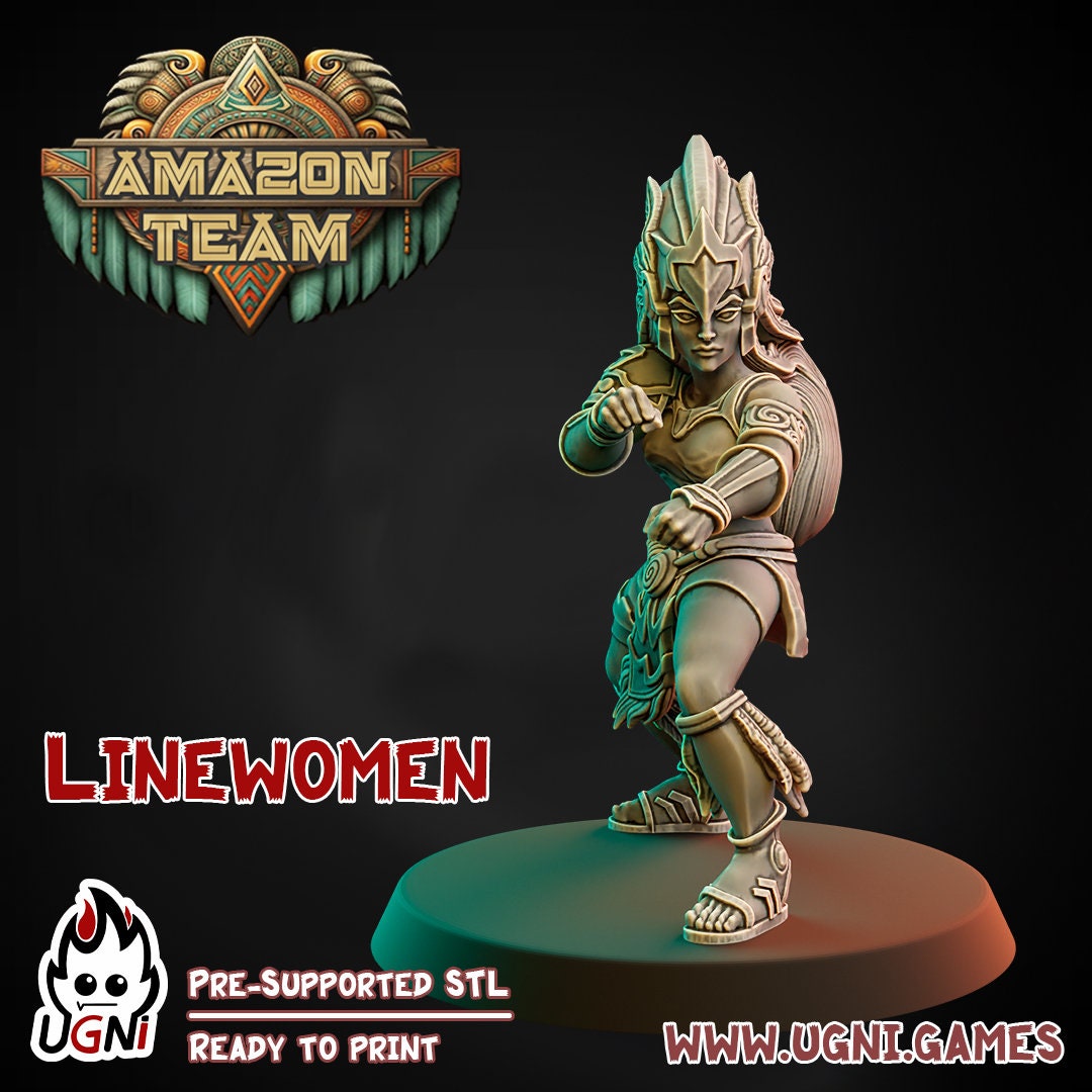 Amazon Fantasy Football Team Linewomen by UGNI | UNPAINTED Miniature in ...