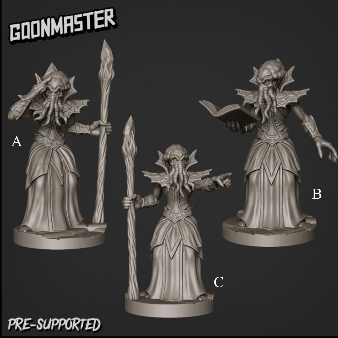 Psionic Squid 3 Poses Goon Master RPG Miniature in Resin - Etsy