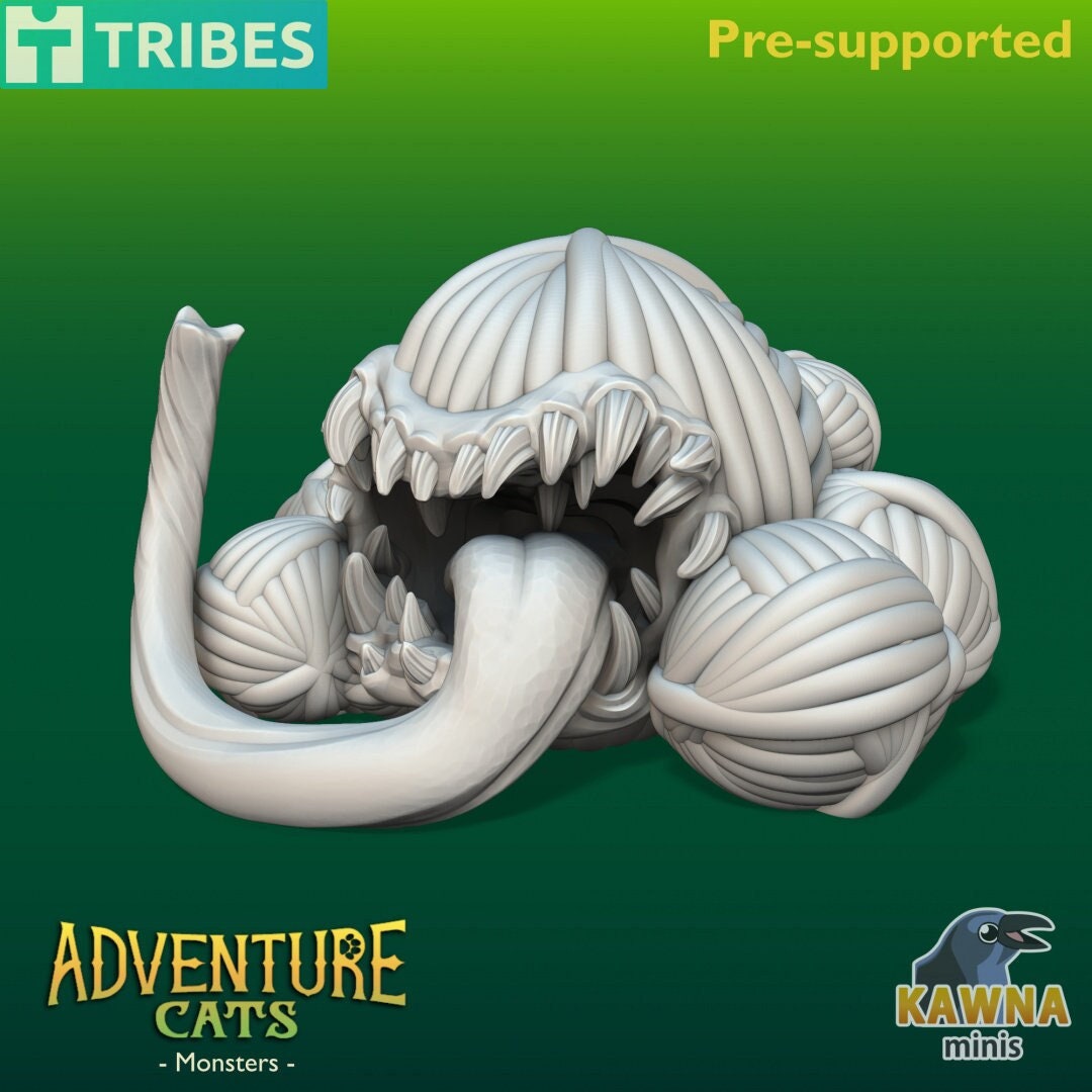 Ball of Yarn Mimic | Adventure Cats | Kawna | UNPAINTED Miniature in ...