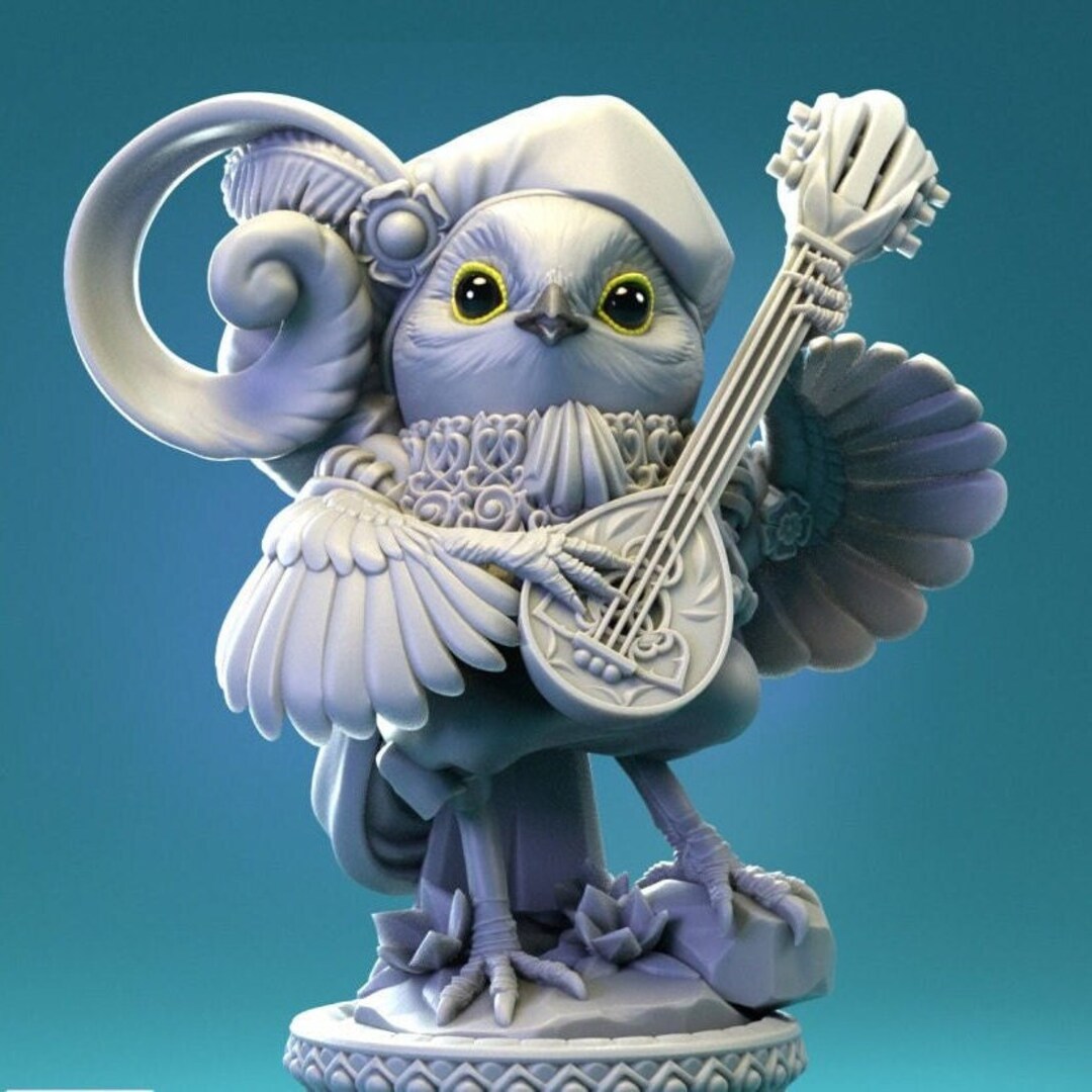 Bird Bard Opolovnik | Pepunki Creatures | UNPAINTED Miniature in Resin ...